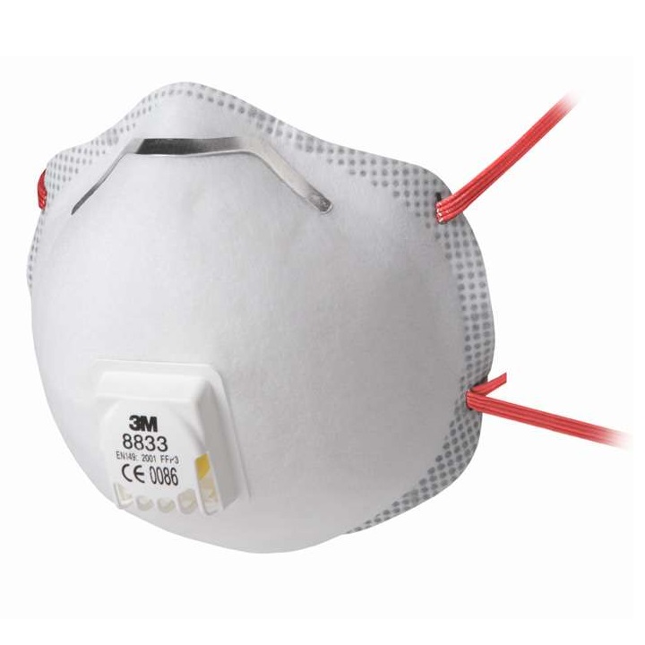 Mascarilla desechable con válvula FFP3 3M 8833 | C.Turró